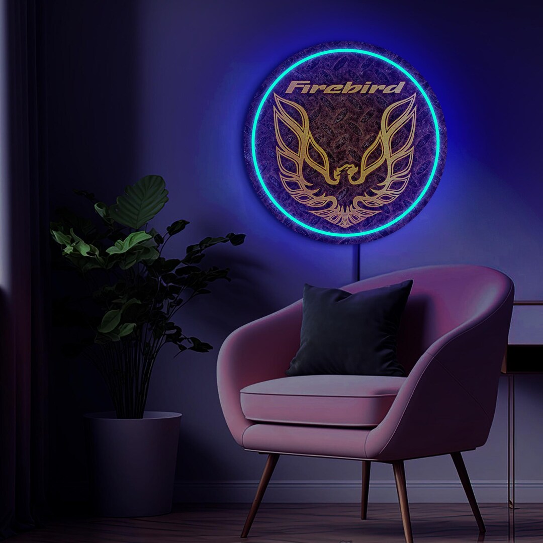 Pontiac Firebird Neon Sign, Pontiac Firebird Logo Art, Firebird Sign ...