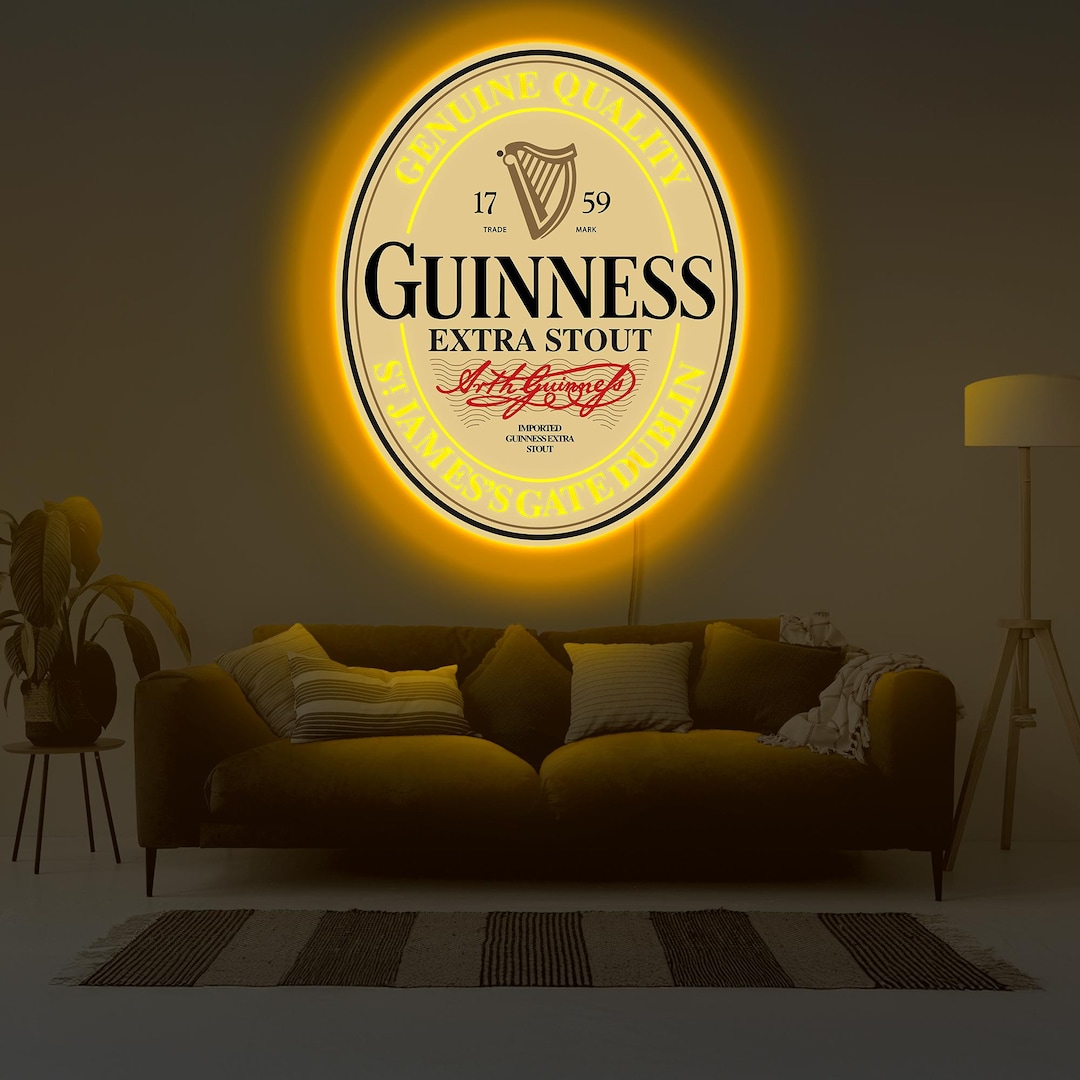 Guinness Neon Sign, Guinness Logo Art, Guinness Beer Sign, Guinness ...