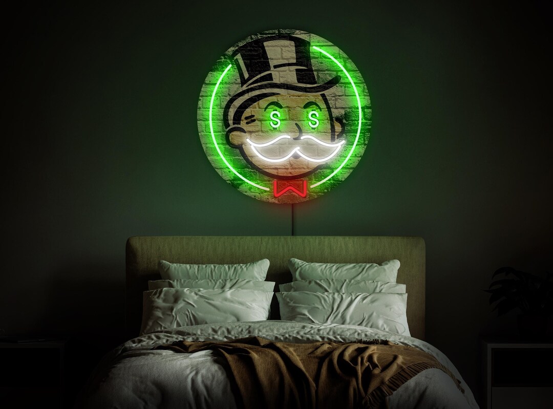 Monopoly Neon Sign, Mr. Monopoly Neon Sign, Monopoly Man Led Sign ...