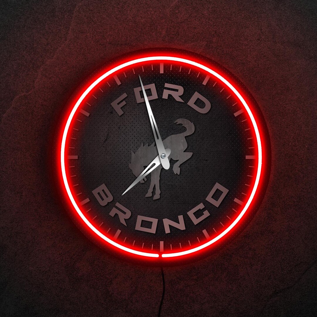 Ford Bronco Wall Clock, Ford Bronco Neon, Ford Bronco Led Decor, Ford ...