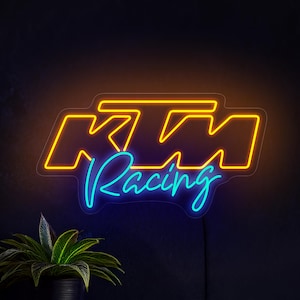 KTM Racing Neon Sign, KTM Logo Lighted, KTM Motorcycle Sign, Garage ...