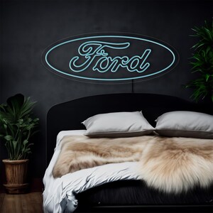 Ford Neon Sign, Ford Logo Lighted, Ford Led Sign, Car Logo Sign Decor ...