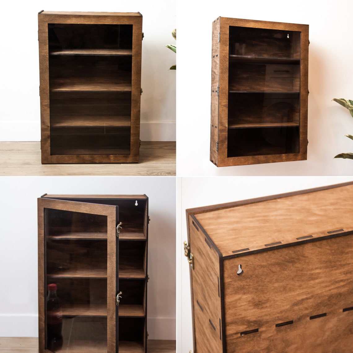Collectibles Display Shelf Wood, Miniatures Display Cabinet, Mini ...