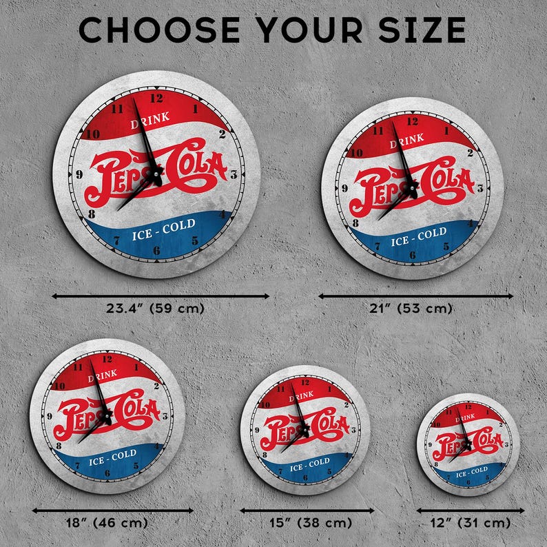 Pepsi Cola Vintage Clock, Pepsi Cola Wall Clock, Pepsi Cola Neon, Pepsi ...