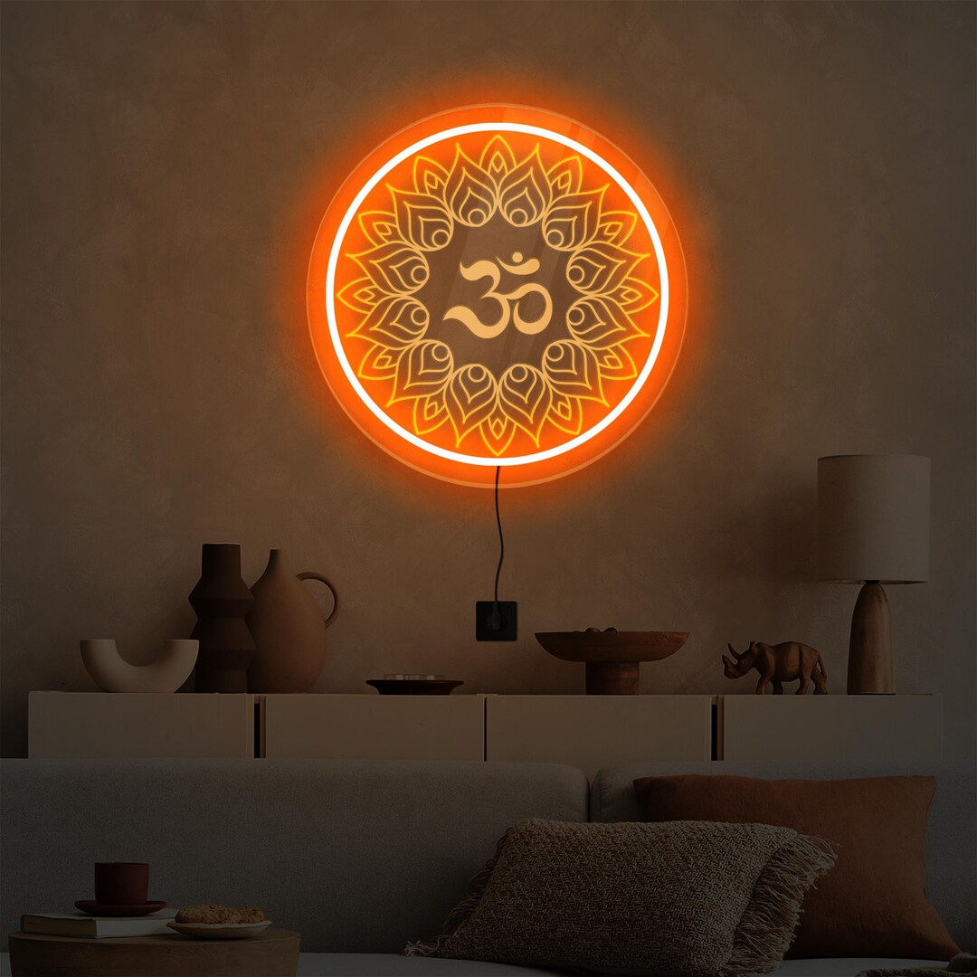 Om Led Sign, Om Neon Sign, Sacred Buddha Neon Sign, Yoga Neon Sign ...
