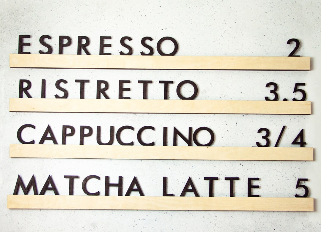 Wall Mounted Menu Rails Changeable Letters, Cafe Menu Display Rail Menu ...