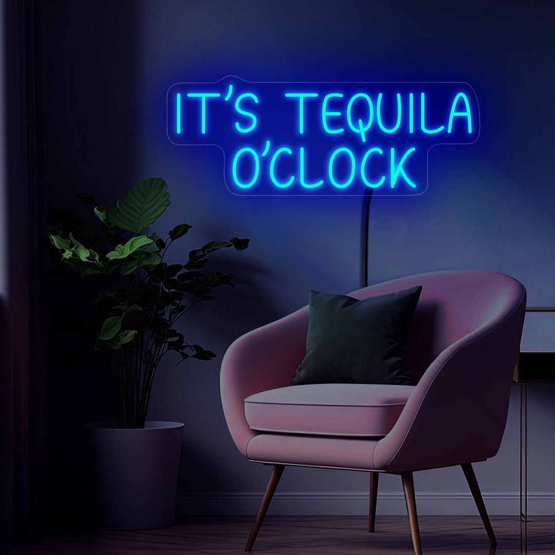 It's Tequila O'clock Neon Sign, Tequila Neon Sign, Tequila Lover Gift ...