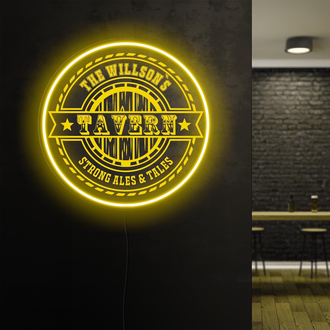 Custom Tavern Name Sign, Tavern Neon Sign, Tavern Light Sign, Pub Neon ...