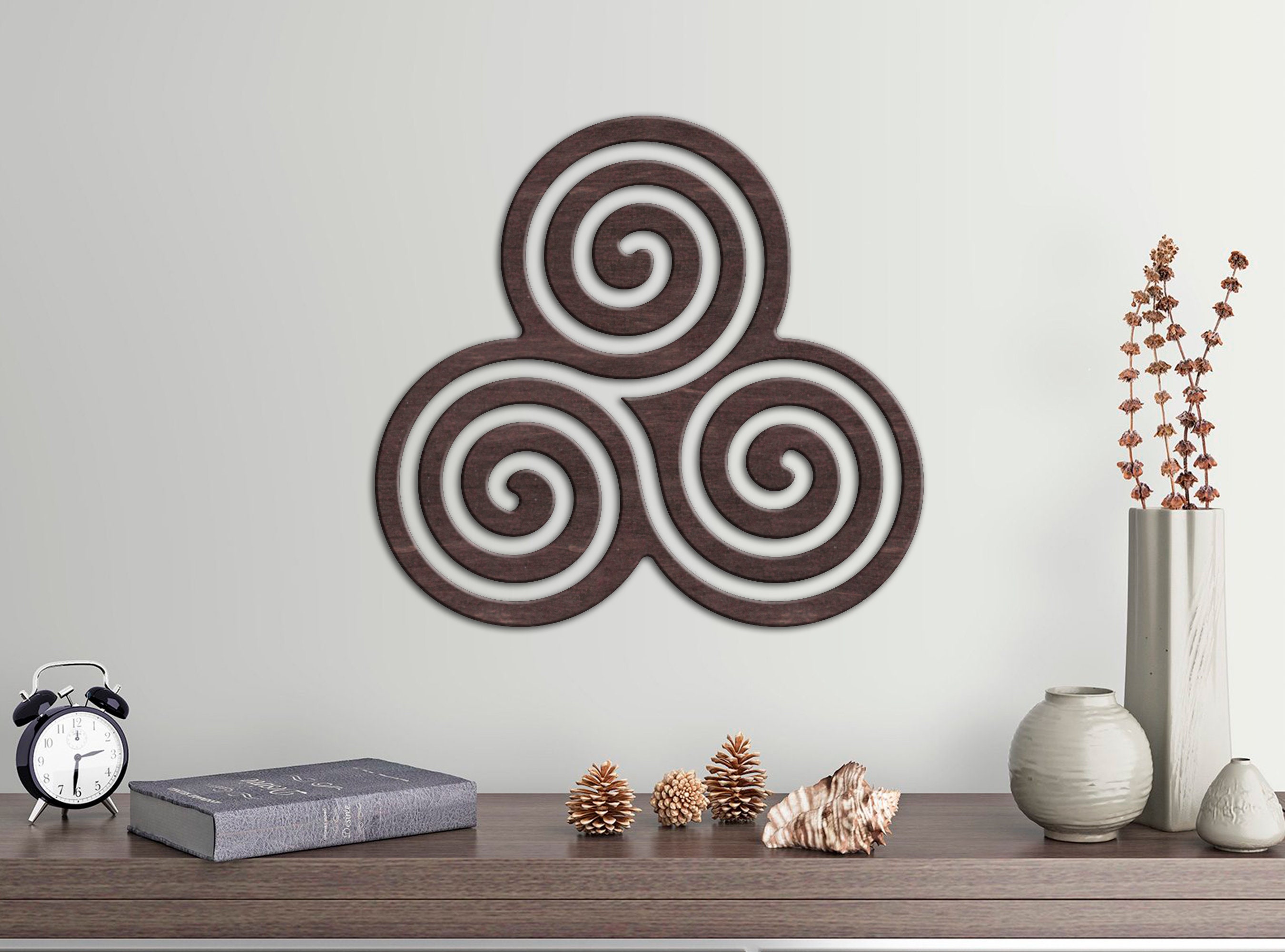 Triskelion wall art Triskelion wood Celtic triskelion sign | Etsy