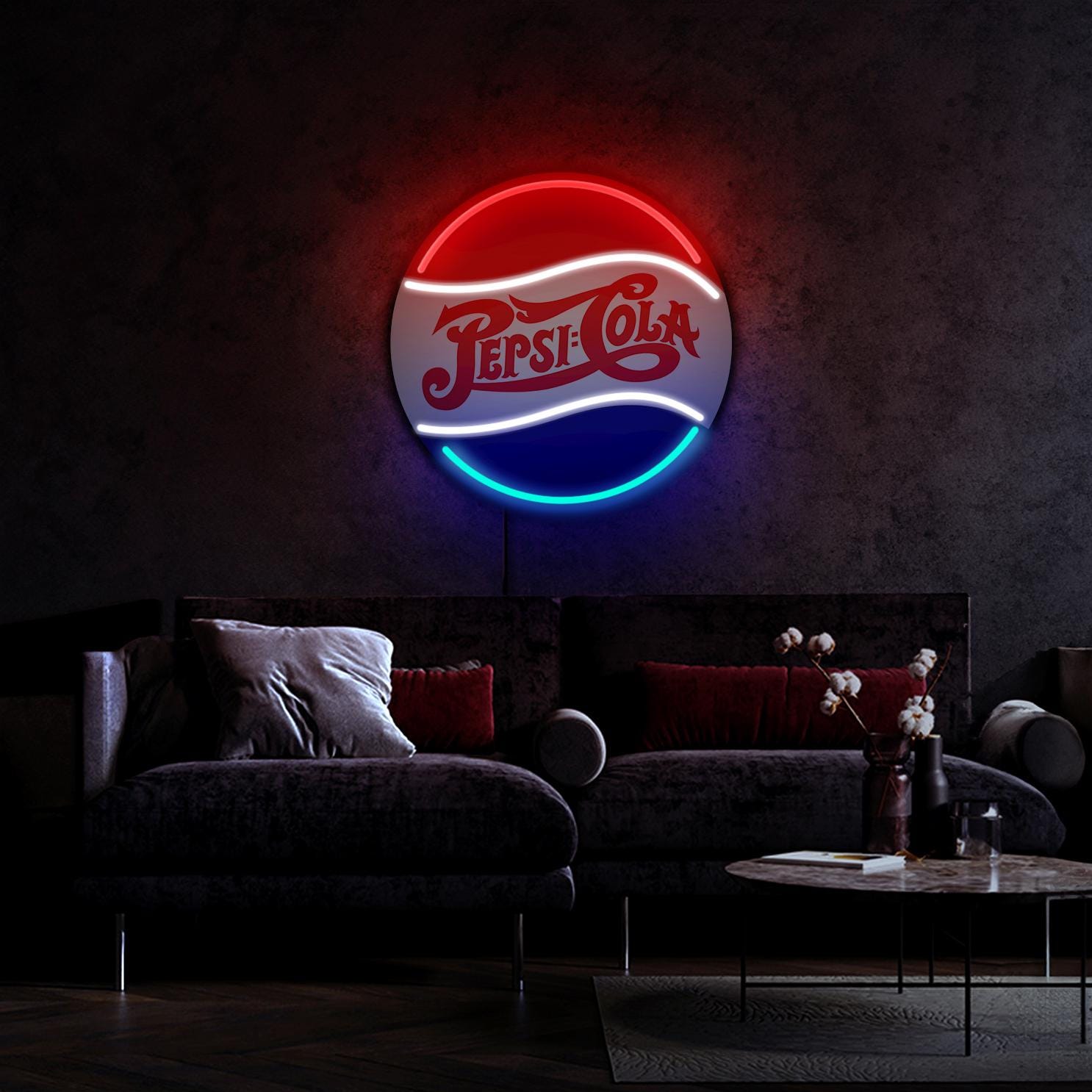 Pepsi Cola Neon Sign, Pepsi Cola Logo Sign, Vintage Pepsi Sign, Pepsi ...