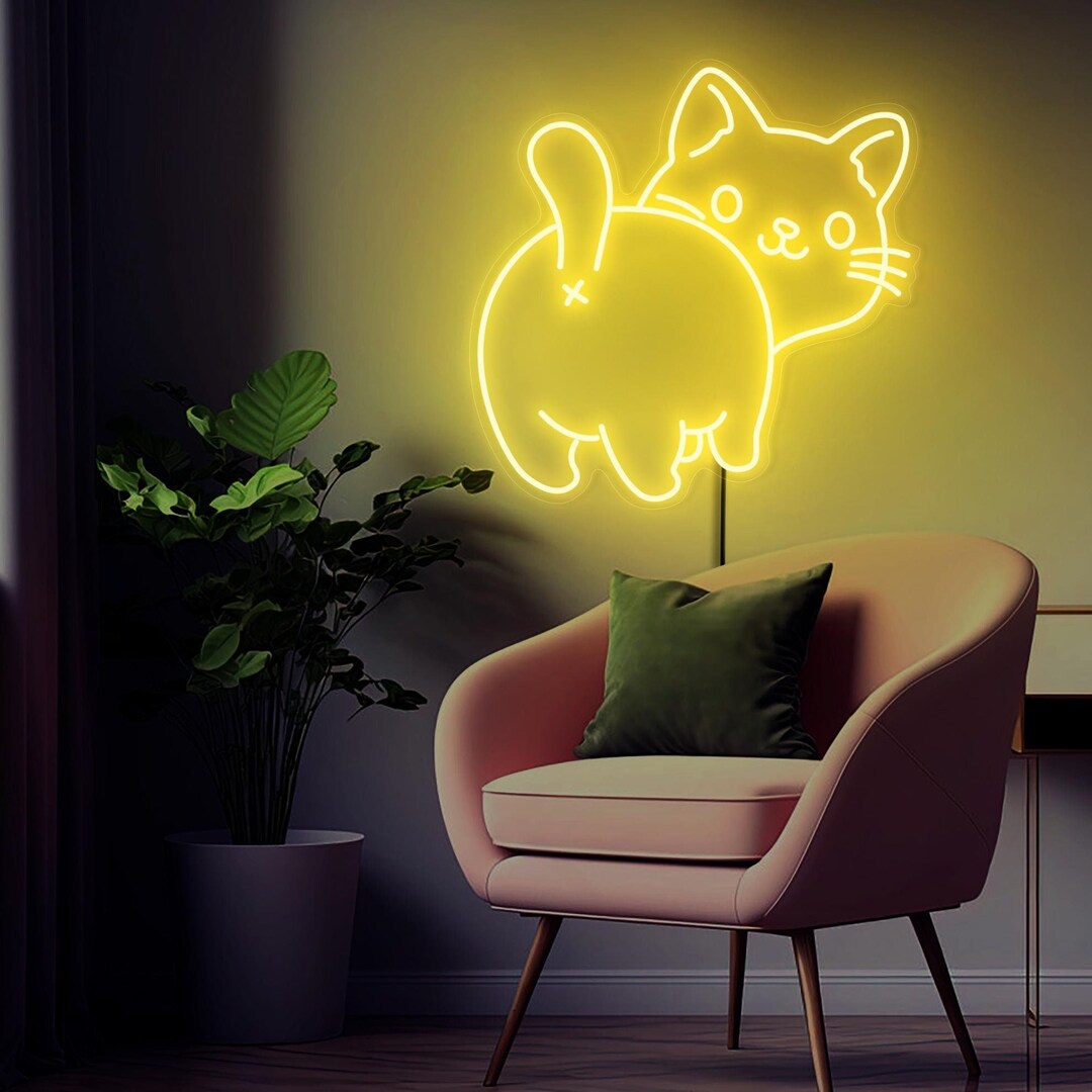 Cat Neon Sign, Cat Butt Led Sign, Cute Cat Neon Sign, Pet Neon Sign ...