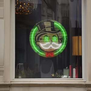 Monopoly Neon Sign, Monopoly Man Sign, Dollar Neon Sign, Game Room Neon ...