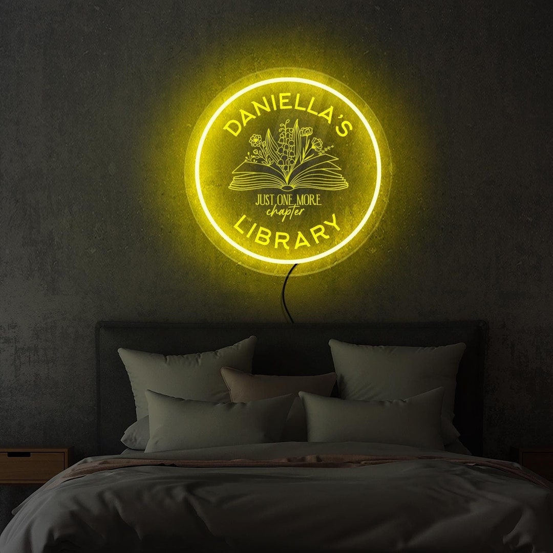 Custom Name Library Neon, Library Neon Sign, Personalized Library Neon ...
