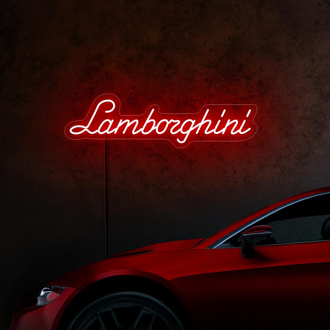 Lamborghini Neon Sign, Lamborghini Logo Lighted, Lamborghini Led Sign ...
