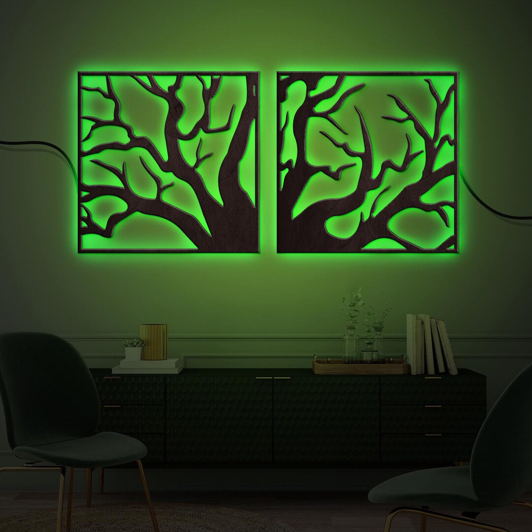 Tree of Life Led Sign, Tree of Life Panels Lighted, Wooden Tree Light ...