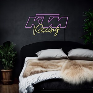 KTM Racing Neon Sign, KTM Logo Lighted, KTM Motorcycle Sign, Garage ...