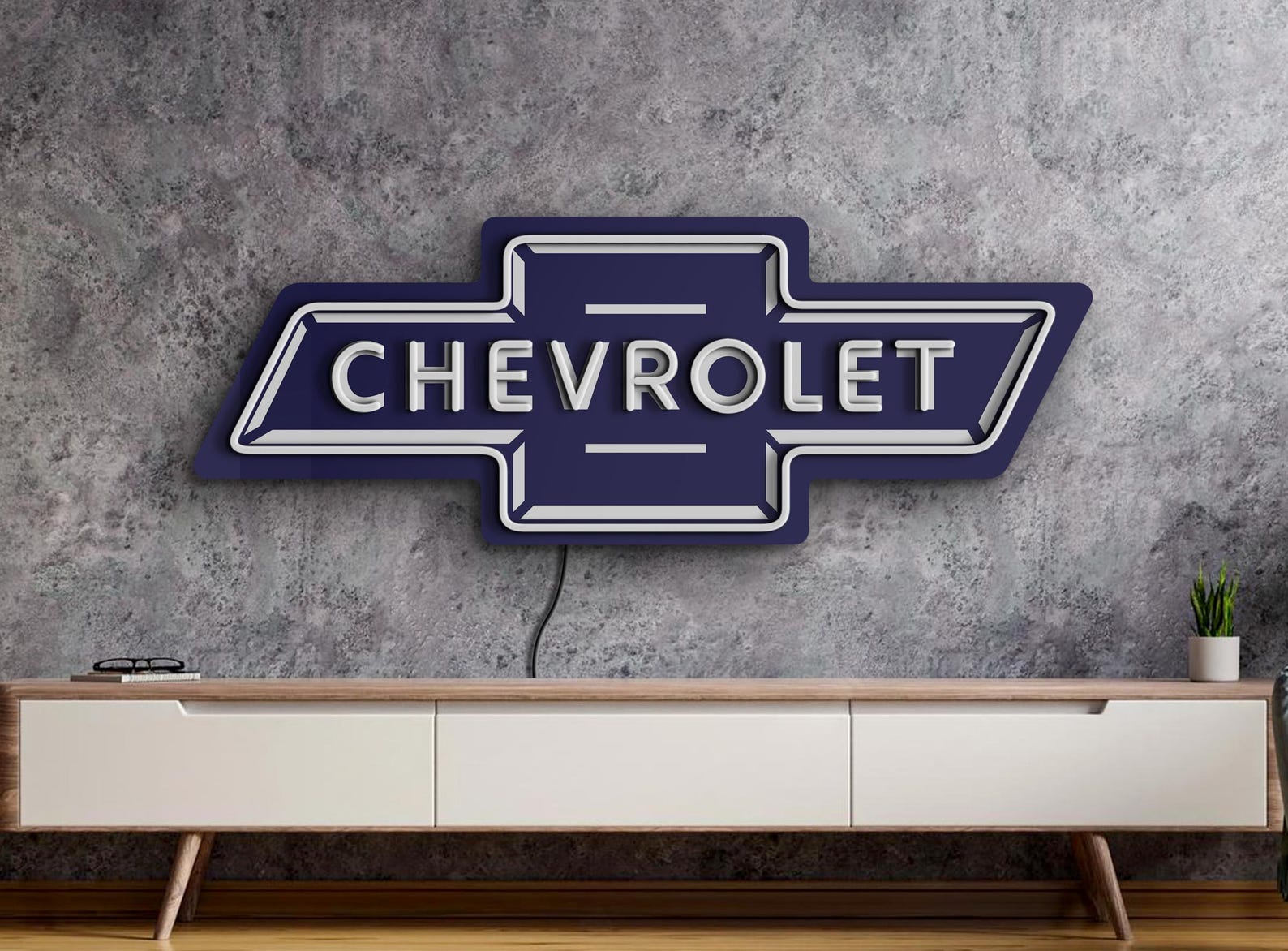 Chevrolet Neon Sign, Chevrolet Logo, Chevrolet Led Sign, Chevrolet Gift ...