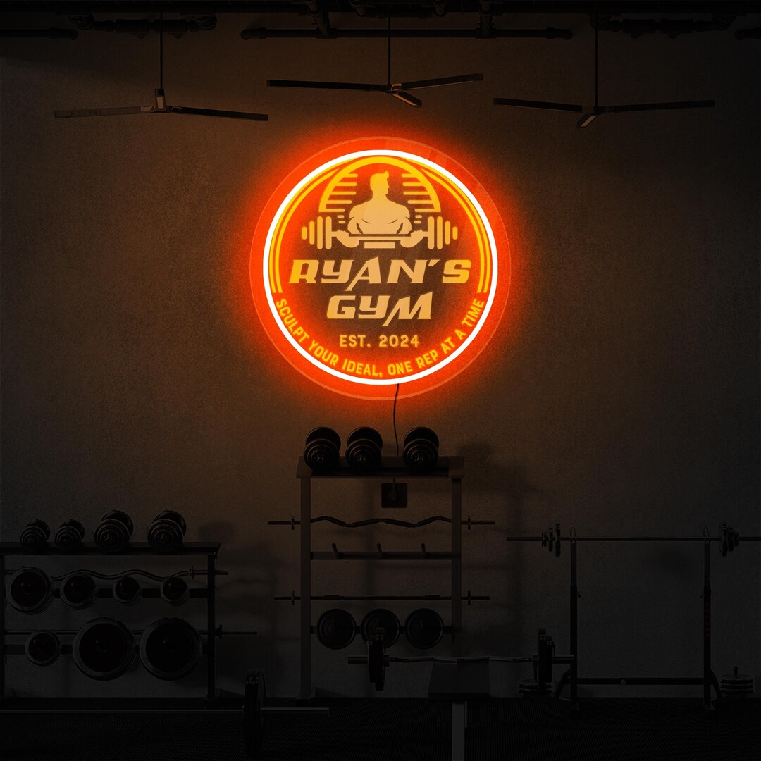 Custom Gym Sign Lights, Custom Gym Name Sign, Gym Neon Wall Art,home ...