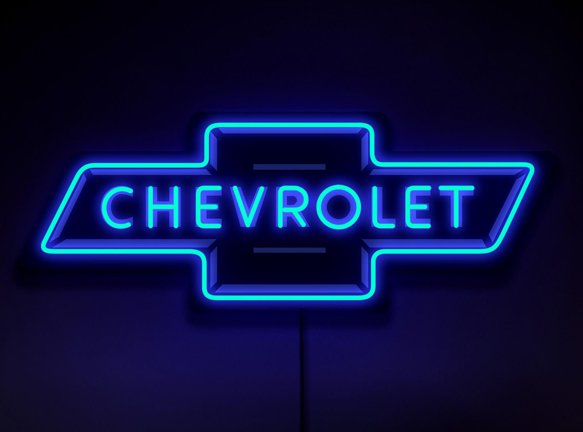 Chevrolet Neon Sign, Chevrolet Logo, Chevrolet Led Sign, Chevrolet Gift ...