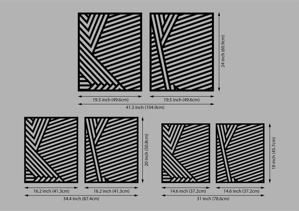 Geometric wood wall art set of 2 Wood wall art Wooden wall | Etsy