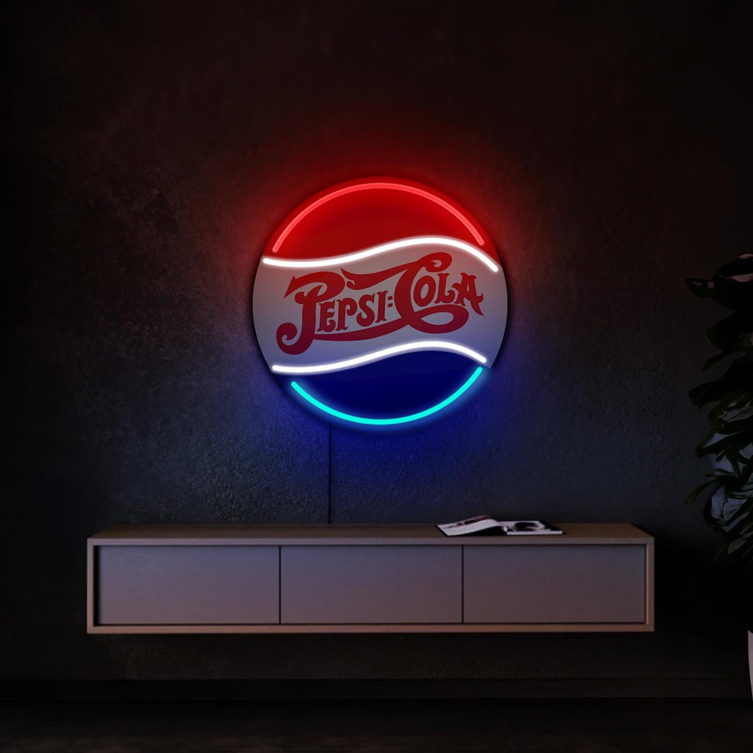 Pepsi Cola Neon Sign, Pepsi Cola Logo Sign, Vintage Pepsi Sign, Pepsi ...