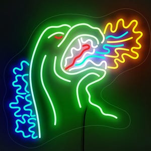 Godzilla Neon Sign, Godzilla Led Sign, Dinosaur Neon Sign, Movie Neon ...