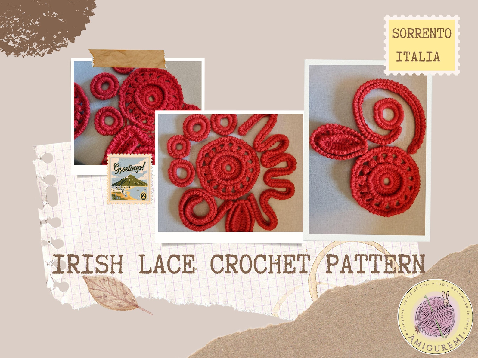 Irish Lace Crochet Motifs Pattern: Cardigan, Jacket, Blouse (PDF ...
