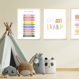 Set of 8 Educational Posters, Homeschool Prints,maria Montessori ...