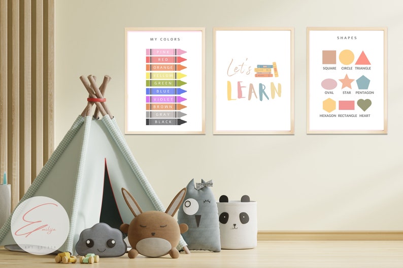 Set of 8 Educational Posters, Homeschool Prints,maria Montessori ...