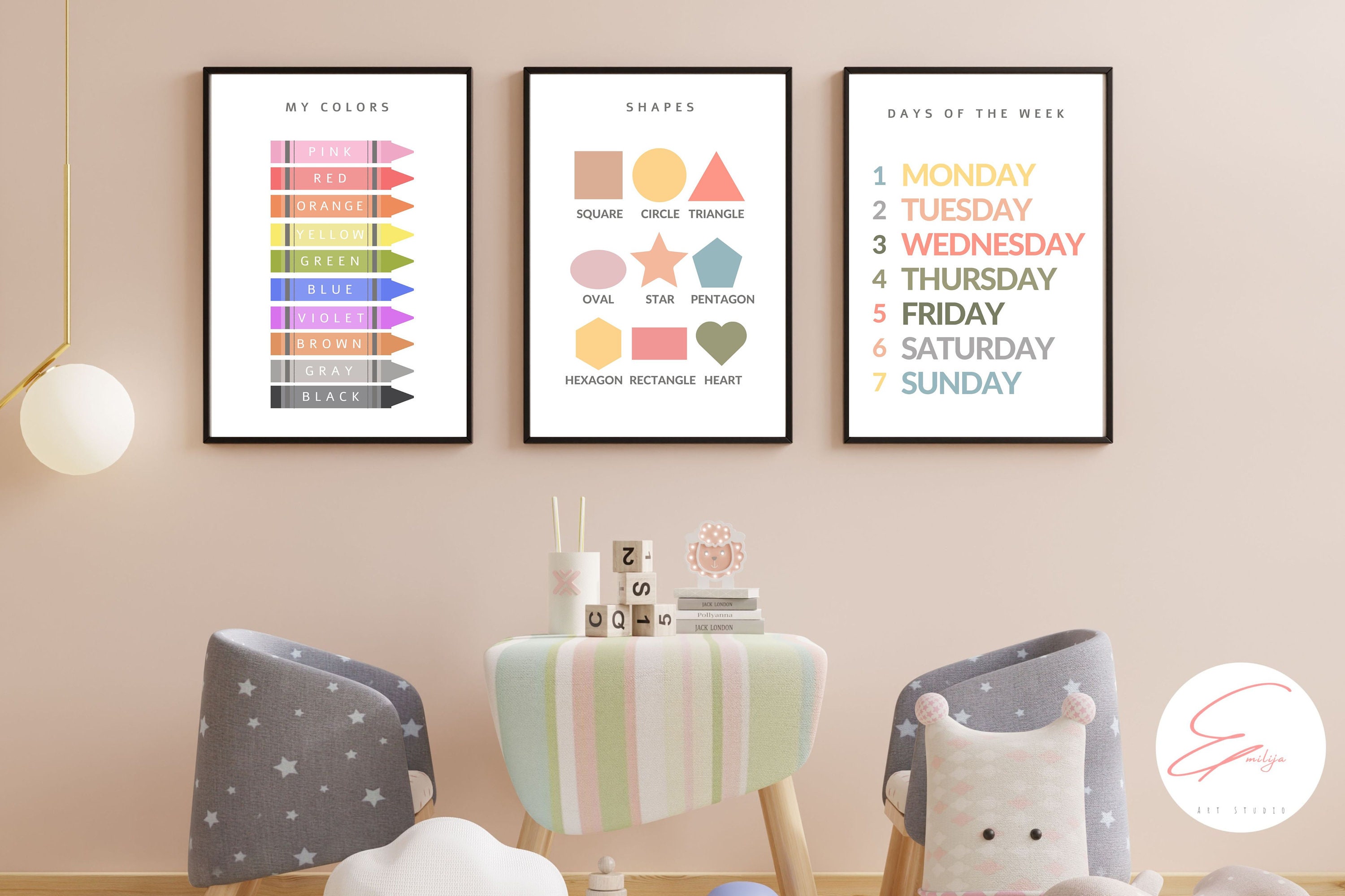 Set of 8 Educational Posters, Homeschool Prints,maria Montessori ...
