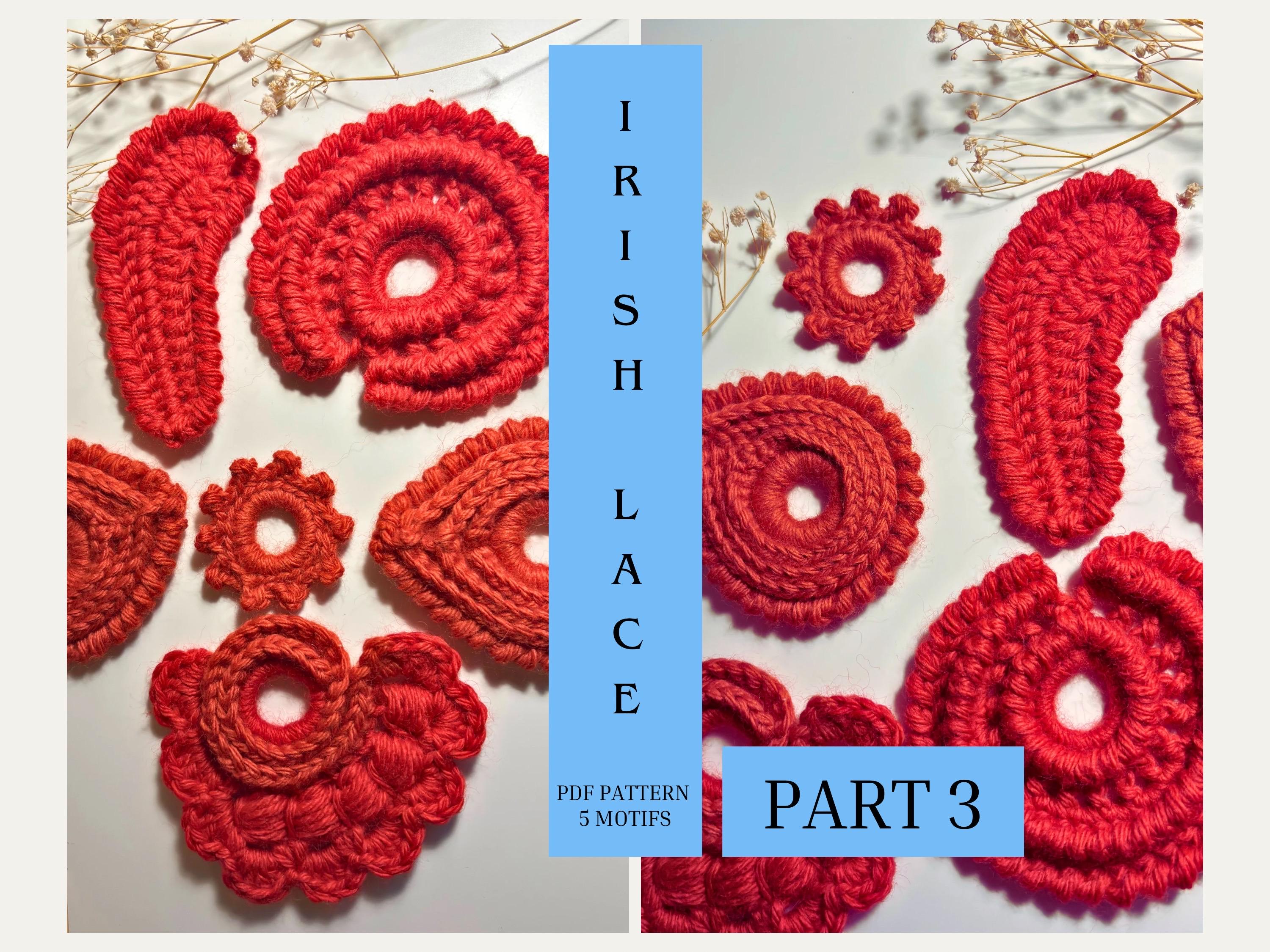 Irish Lace Crochet Motifs Pattern: Cardigan, Jacket, Blouse (PDF ...