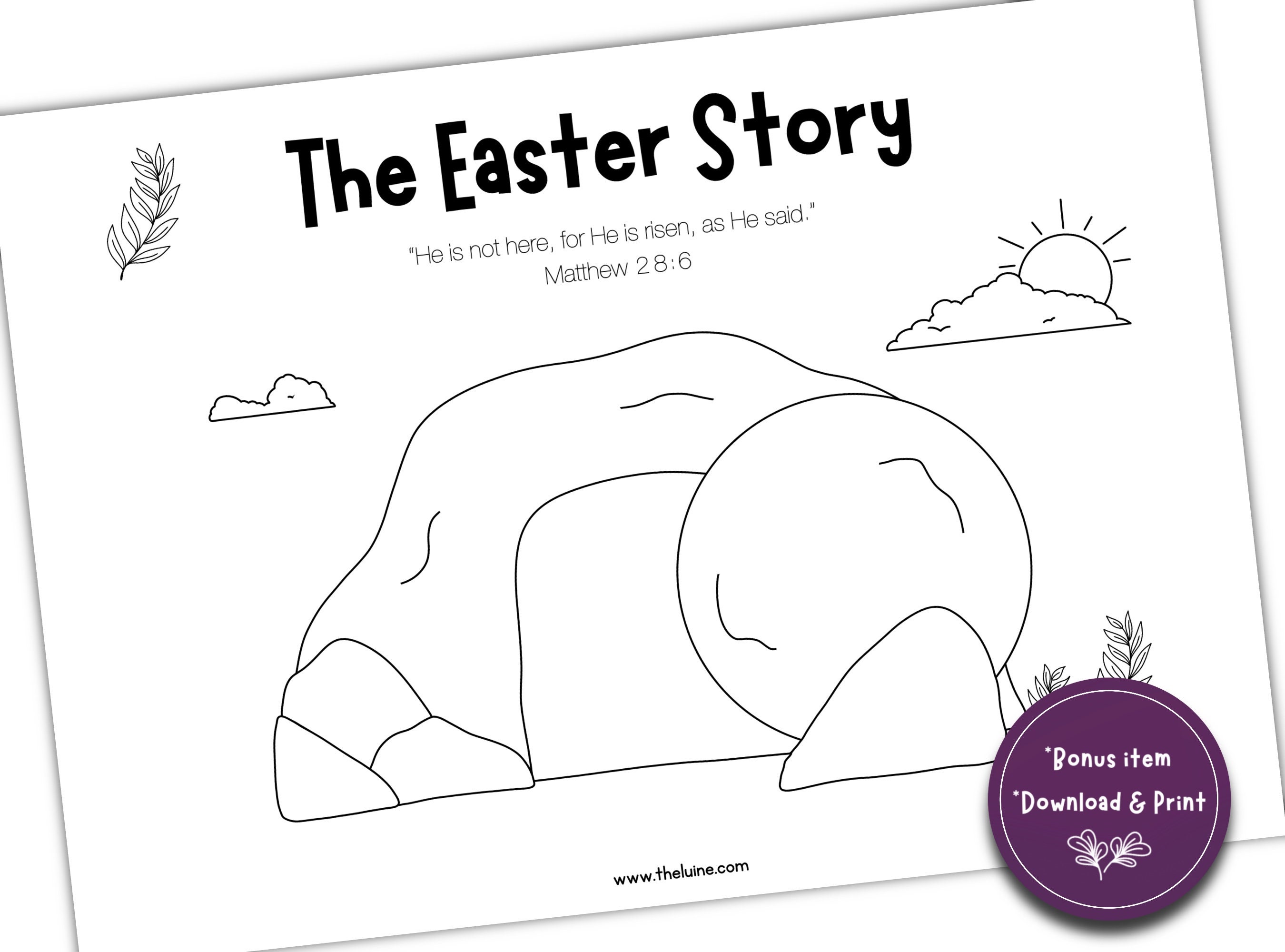 Easter Story Activity Placemat for Kids Bible Verse Activity Sheets ...
