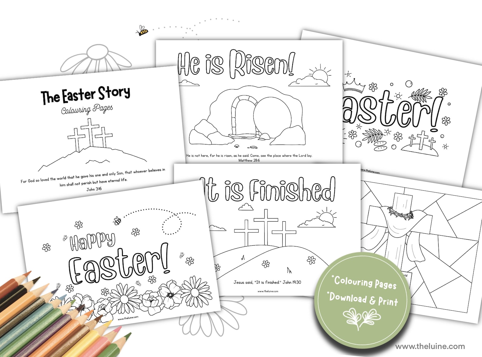 Easter Coloring Pages for Kids Bible Verse Worksheets Printable Sunday ...