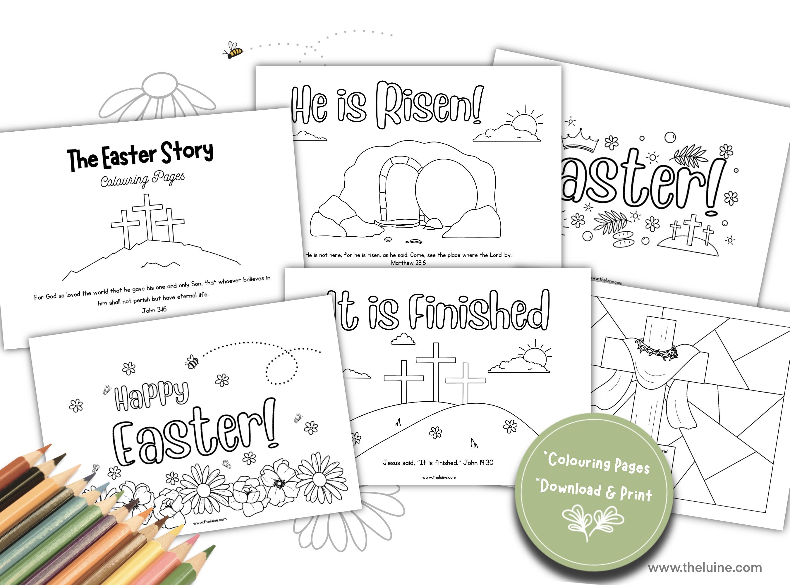 Easter Coloring Pages for Kids Bible Verse Worksheets Printable Sunday ...