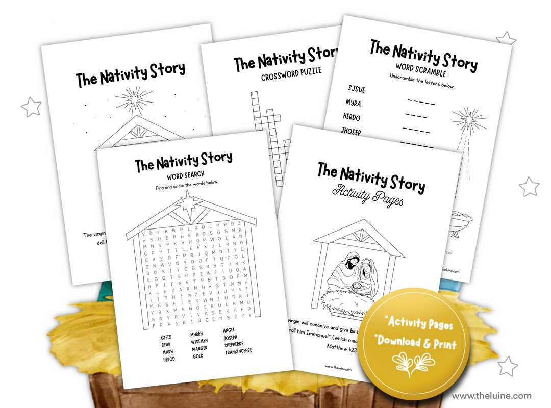 Printable Nativity Activity Pages for Kids Bible Verse Worksheets ...