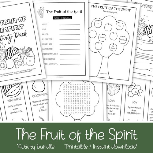 Fruits of the Spirit Scripture Coloring Page Bible Verse - Etsy