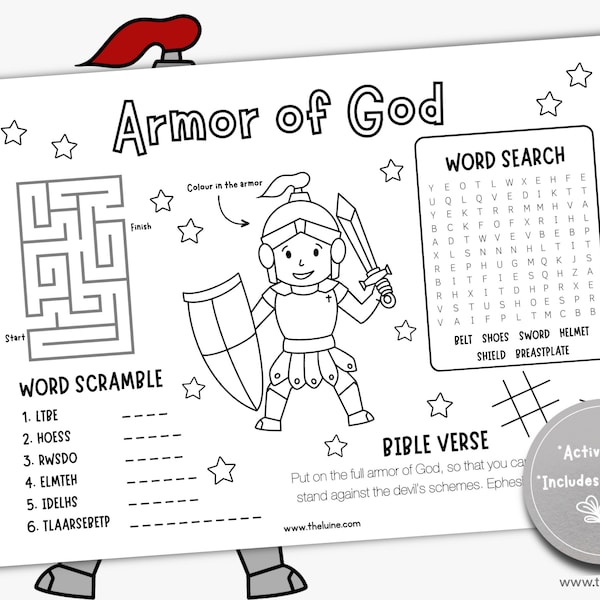 Bible Kids Activity Sheets - Etsy