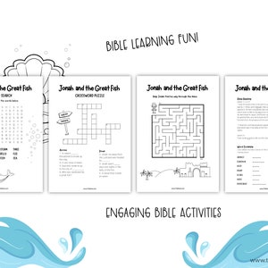 Jonah Activity Pages for Kids Bible Verse Worksheets Printable Sunday ...
