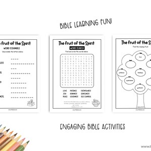 Fruit of the Spirit Activity Pages for Kids Bible Verse Worksheets ...