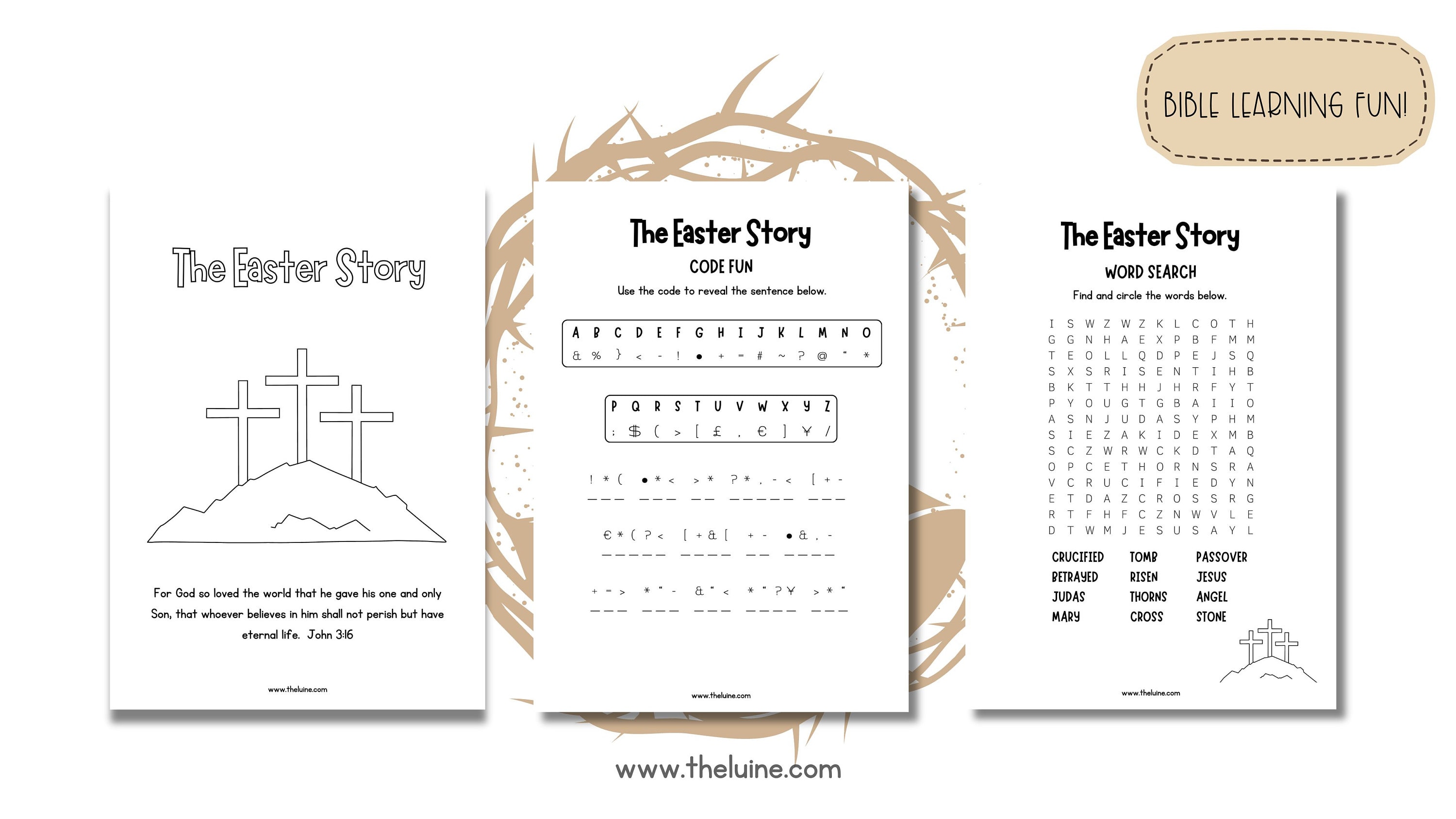 Easter Story Activity Pages for Kids Bible Verse Worksheets Printable ...