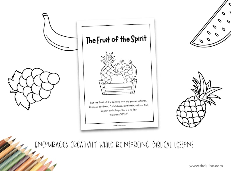 Fruit of the Spirit Activity Pages | Kids Bible Verse Activity | Sunday ...