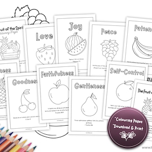 Fruit of the Spirit Coloring Pages for Kids Bible Verse Worksheets ...
