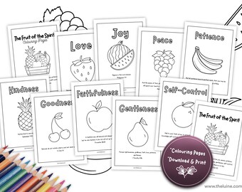 Fruit of the Spirit Activity Pages for Kids Bible Verse Worksheets ...
