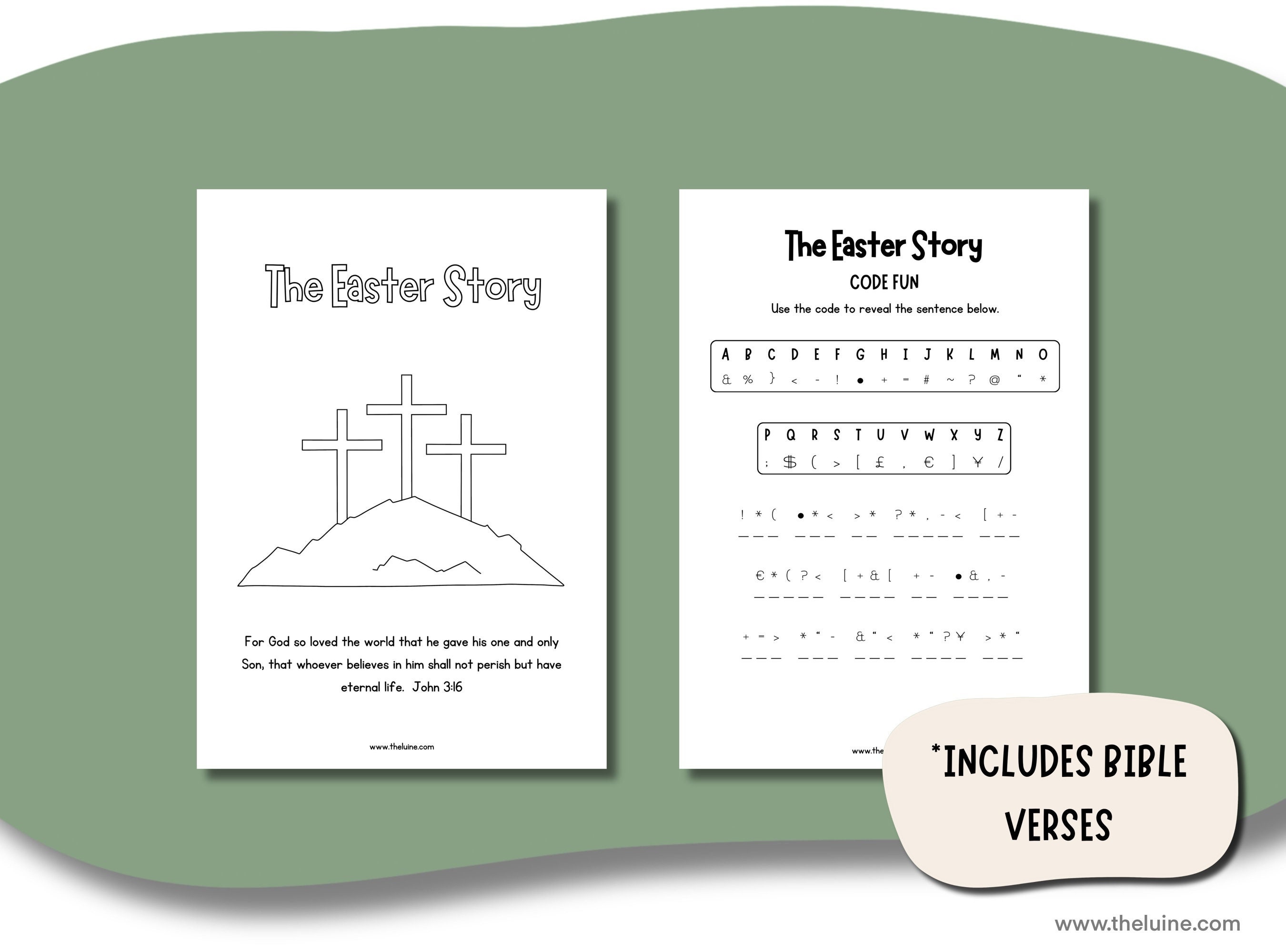 Easter Story Activity Pages for Kids Bible Verse Worksheets Printable ...