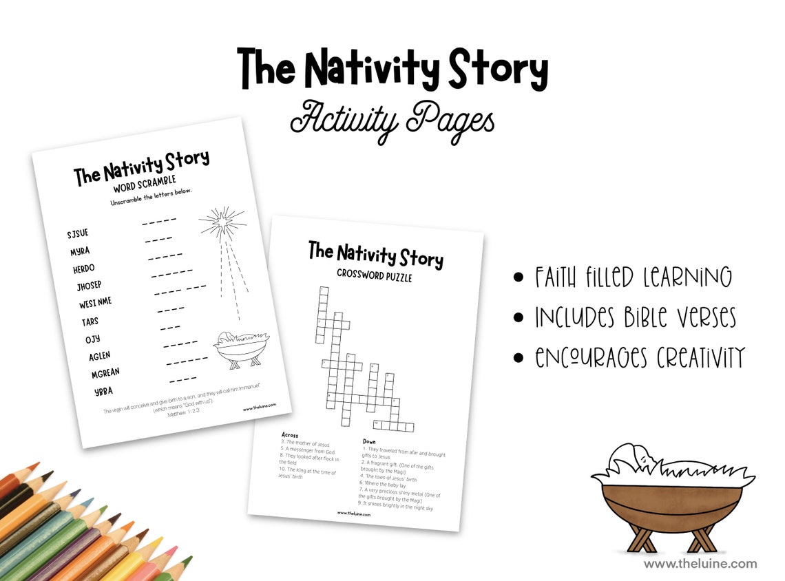 Printable Nativity Activity Pages for Kids Bible Verse Worksheets ...