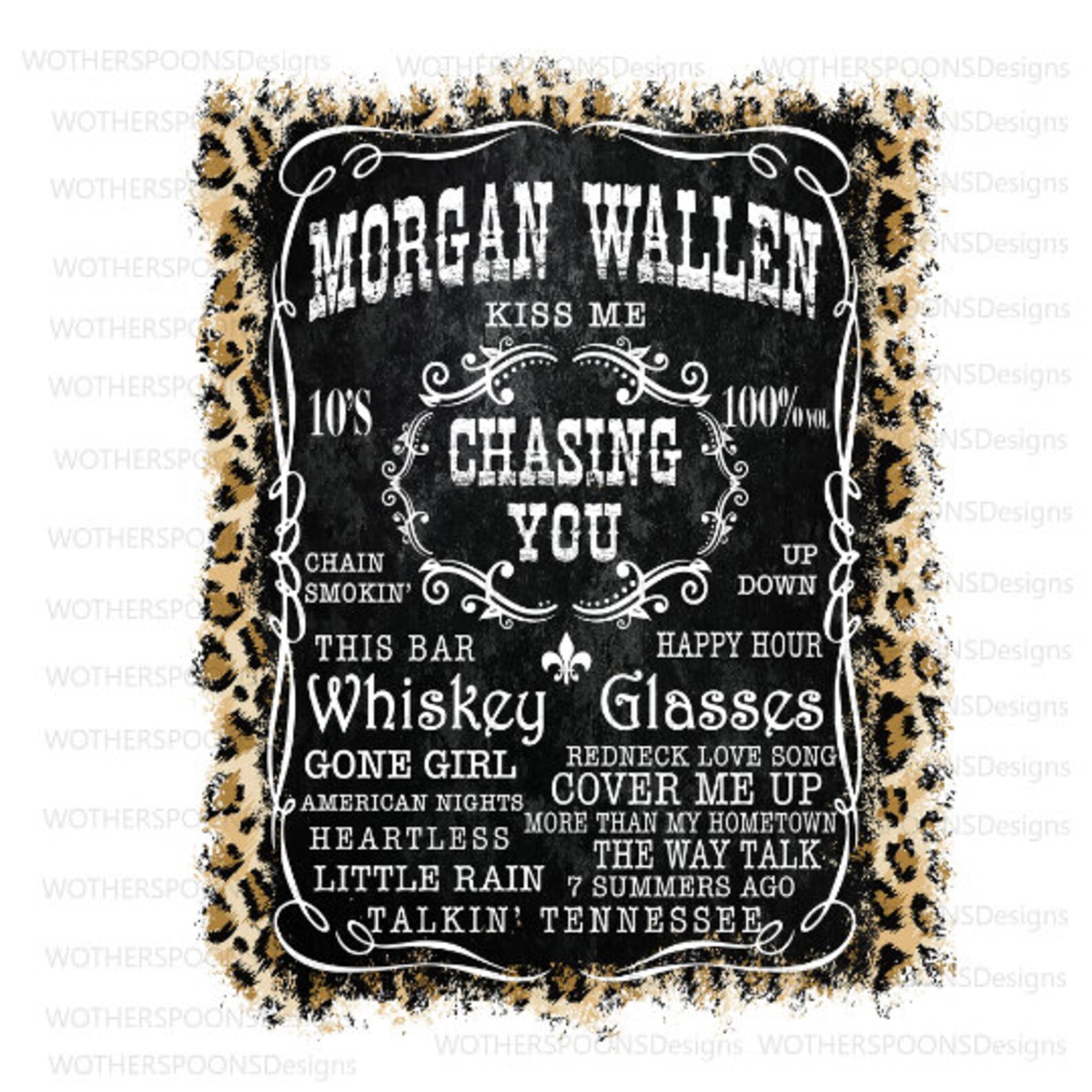 Morgan Wallen Leopard Print Sublimation Transfer Morgan | Etsy