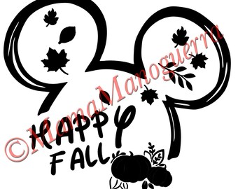 Fall Mickey Svg | Etsy