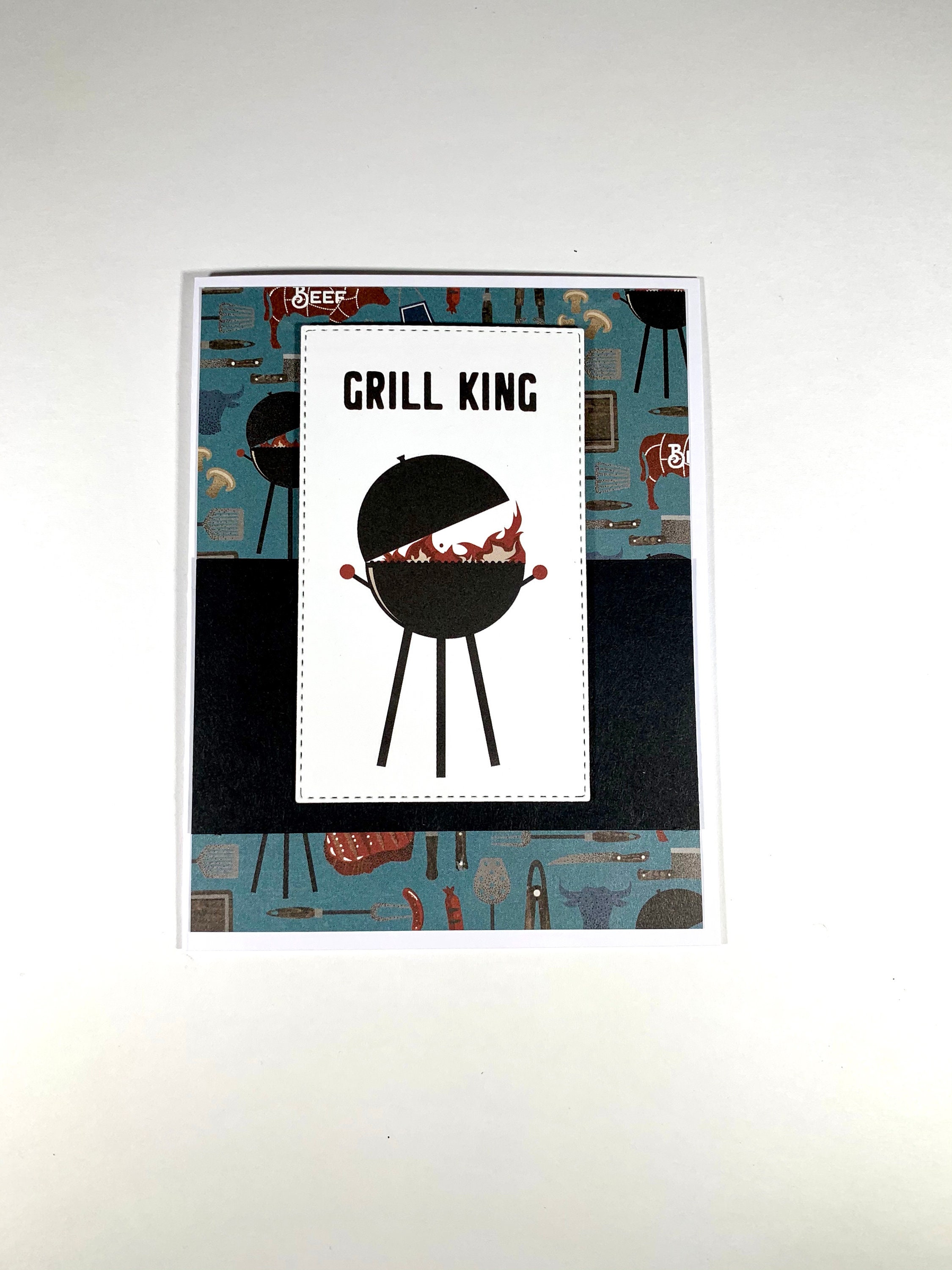 Handmade Father's Day Card. Grill King - Etsy