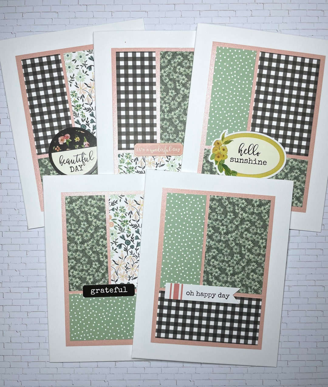 Set of 5 Handmade Greeting Cards. - Etsy