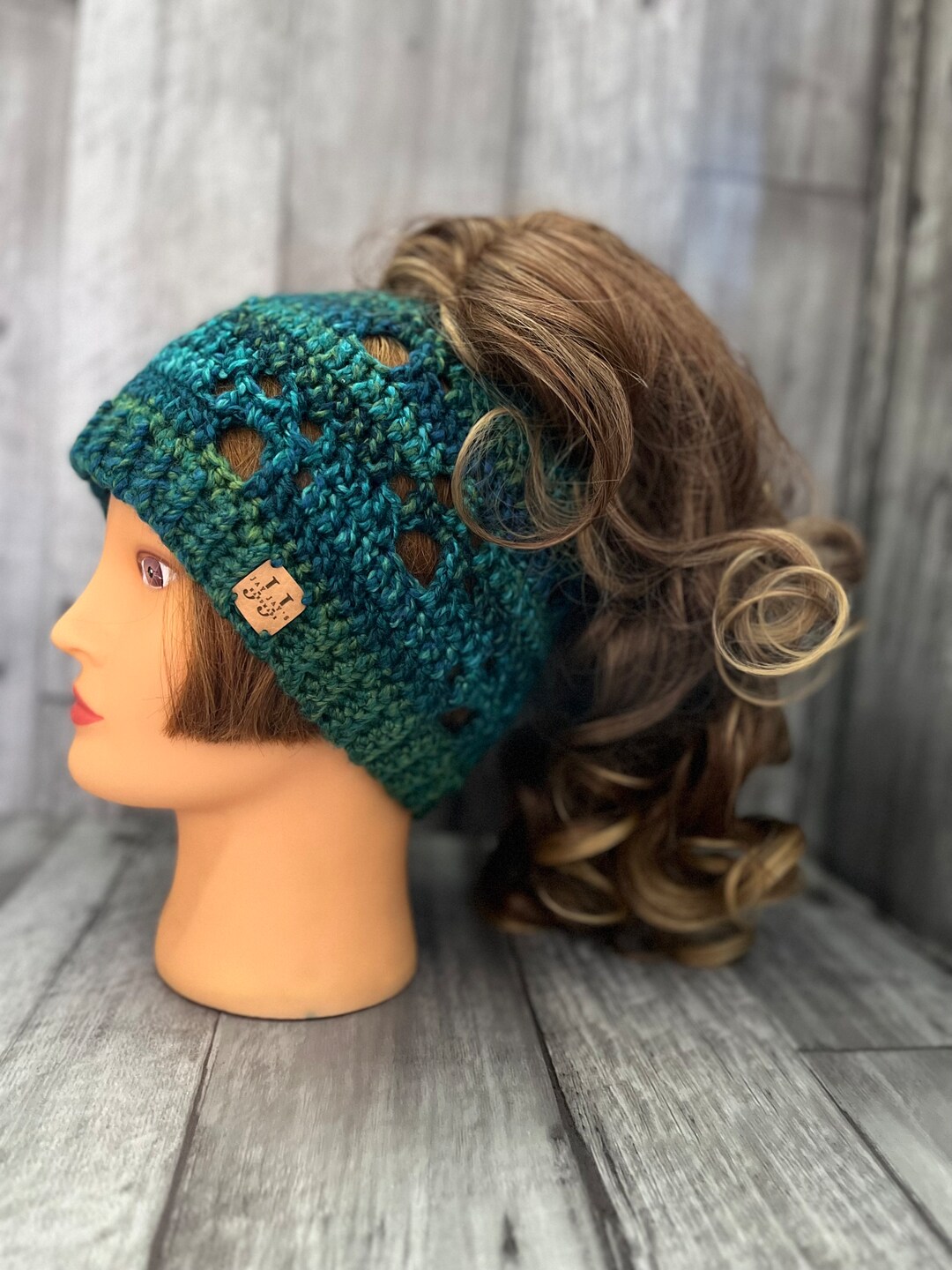 Paw Print Messy Bun Hat, Paw Print Messy Bun Beanie,dog Walkers Hat ...